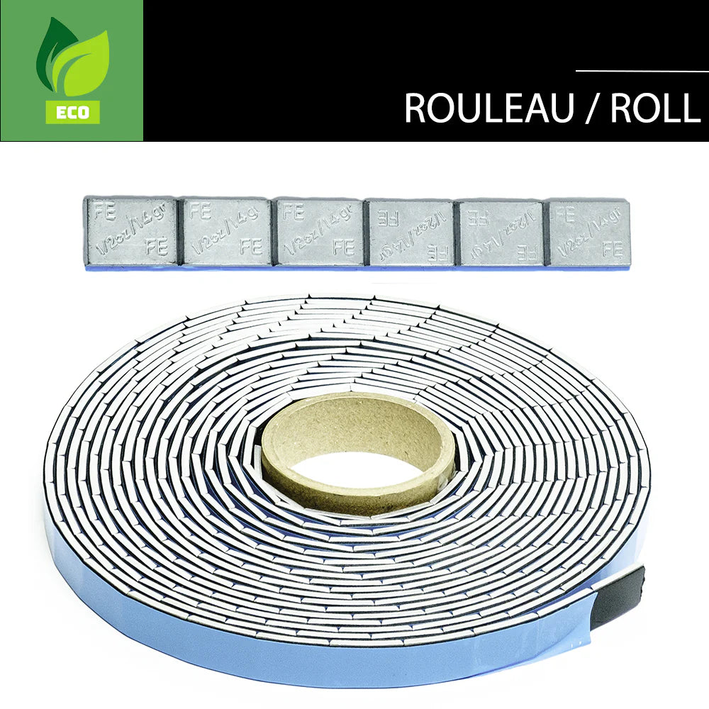CANTIN LOW PROFILE ADHESIVE WHEEL WEIGHT ROLL 1/2 OZ X 360 PCS W/ BLAC ...